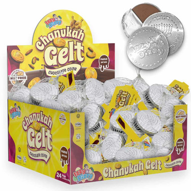 24-Pack Dark Chocolate Gelt Coins - Parve, Nut Free