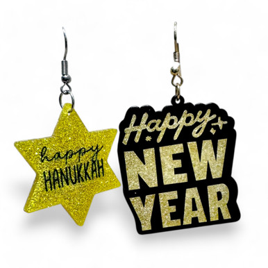 When Holidays Combine Happy Hanu-Year Earrings