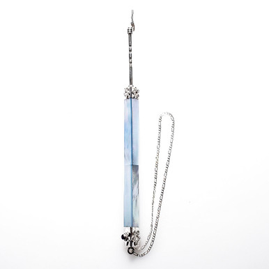 Jewish Gifts-Judaica-Torah Pointer Silver Blue Mother Of Pearl