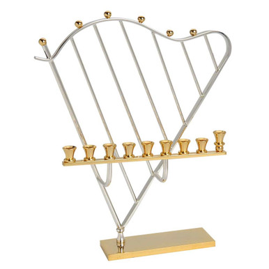 Menorah Judaica - Harp Menorah