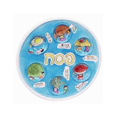Painted Cartoon Seder Plate