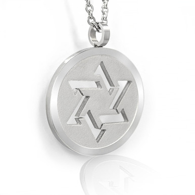 Stainless Steel Jewish Star Medallion