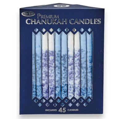 Jewish GIFTS | Menorah Candles | Blue and White Premium Menorah Candles