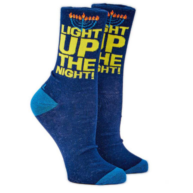 Hanukkah Gifts-Light Up The Night Adult Crew Socks