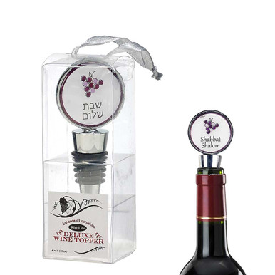 Shabbat Shalom Wine Topper