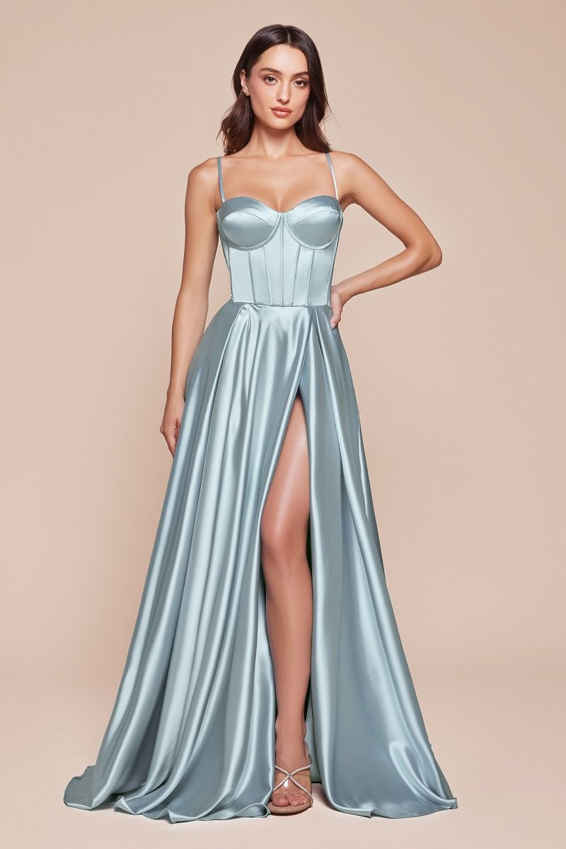 Norissa A-line Satin Bustier Corset Dress