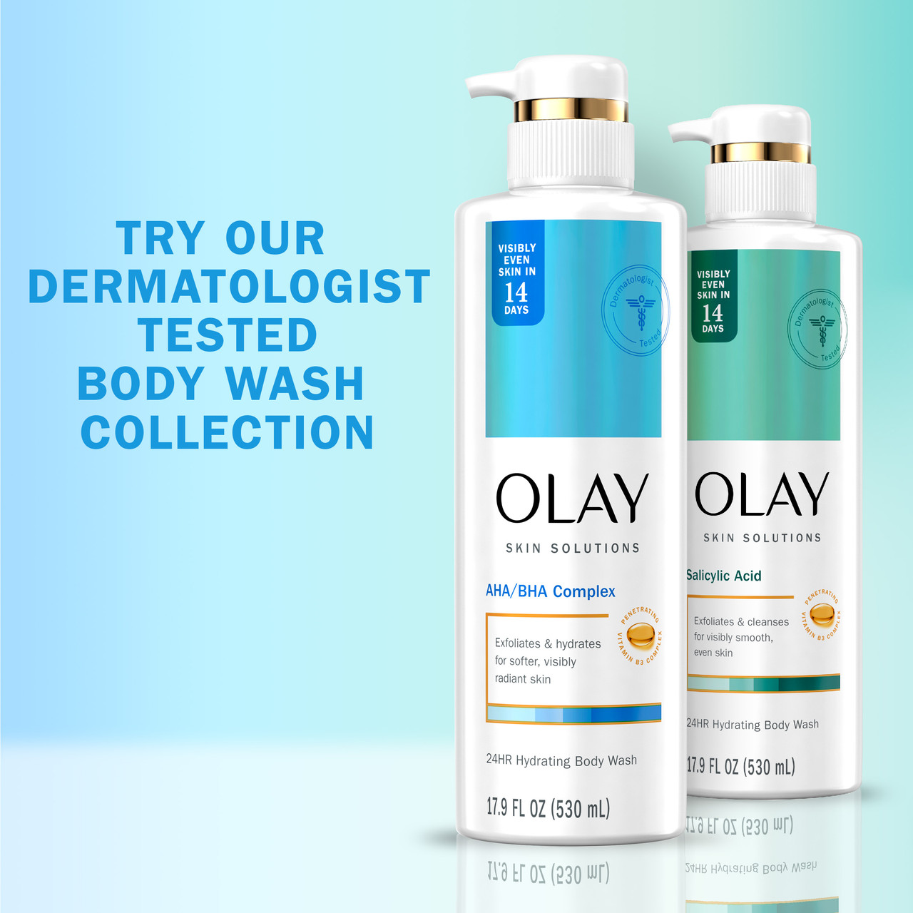 Olay Skin Solutions Body Wash with AHA/BHA Complex, 17.9 fl oz ...