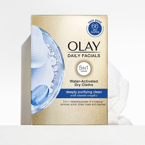 Olay Daily Facial Cleansing Cloths Tub for a Deeply Purifying Clean