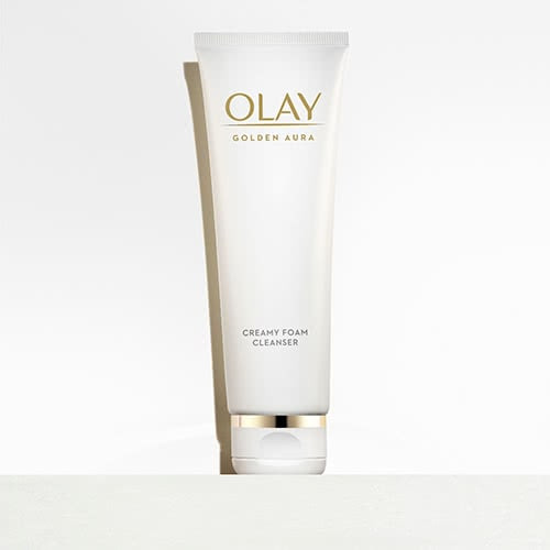 Olay Golden Aura Creamy Foam Facial Cleanser, 4.4 oz