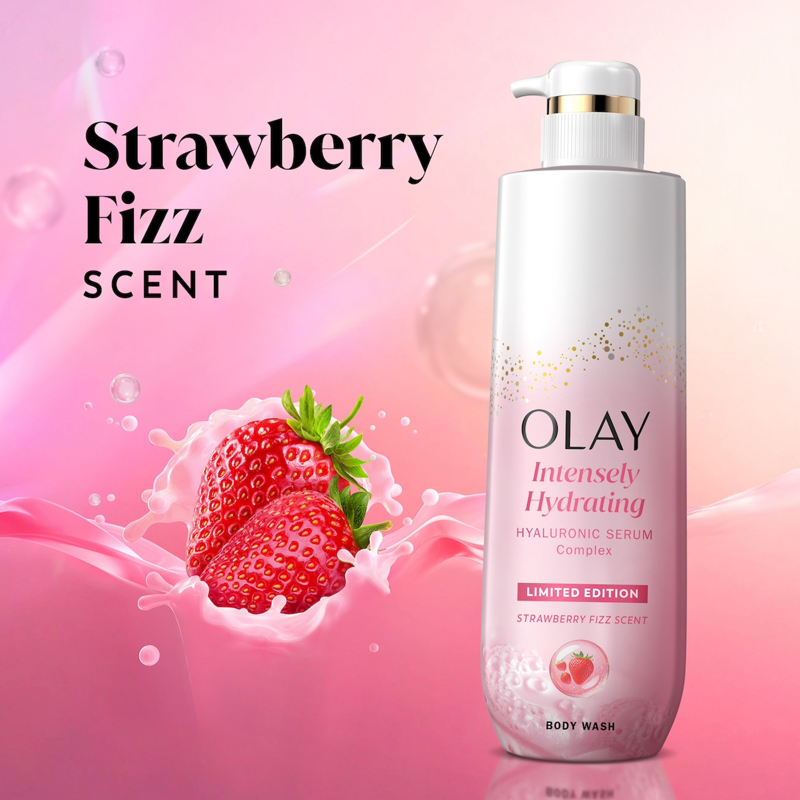 Olay Intensely Hydrating Body Wash, Strawberry