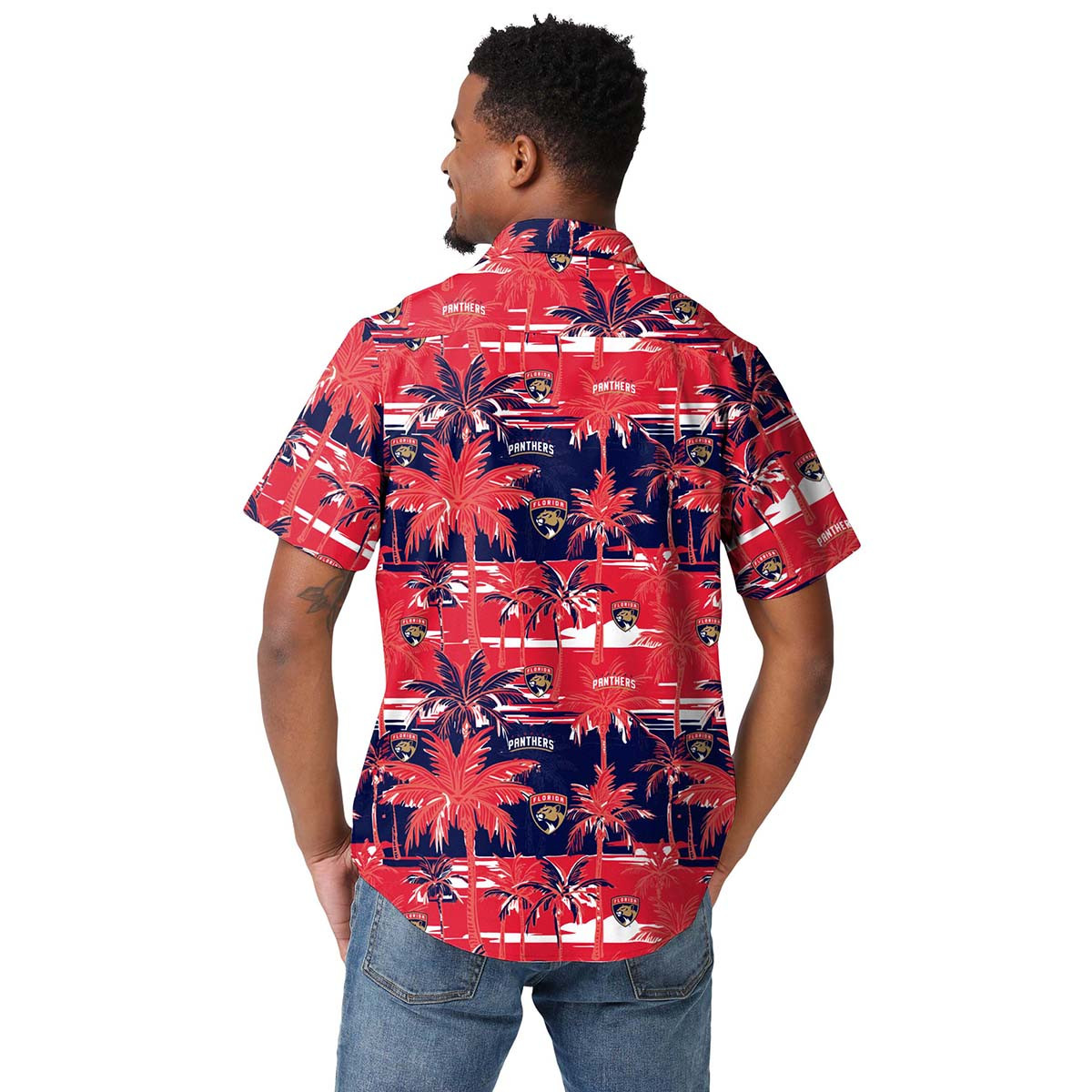 Florida Panthers Palm Tree Button Down Shirt - FLA TEAM SHOP