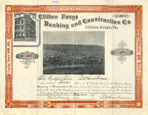 Clifton Forge Banking and Construction Co. - Virginia 1899 ...