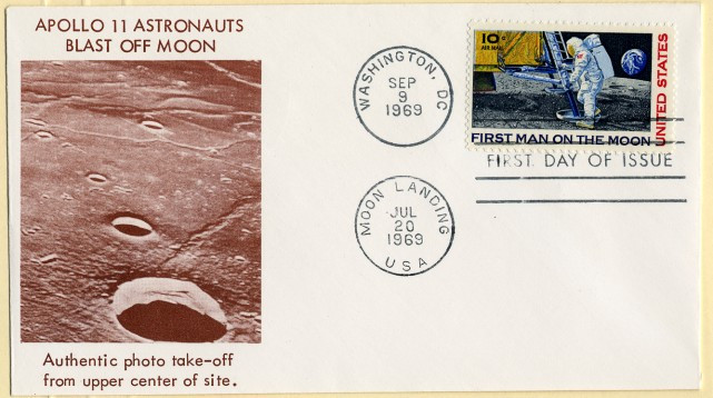 Apollo 11 Man on the Moon Landing First Day of Issue stamped envelope ...