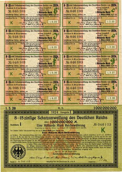 1,000,000,000 Mark Treasury Bond - One Billion Mark Bond - Berlin ...