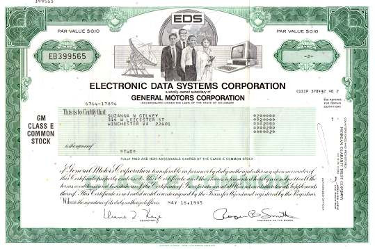 Electronic Data Systems (EDS) Corporation 1985 - Scripophily.com ...