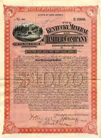 Kentucky Mineral and Timber Company signed by Thomas Fortune Ryan and ...