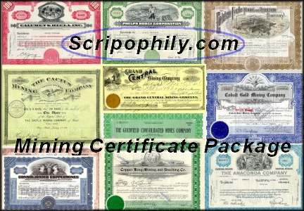 10 Mining Certificates - Discount Package - Scripophily.com | Collect ...