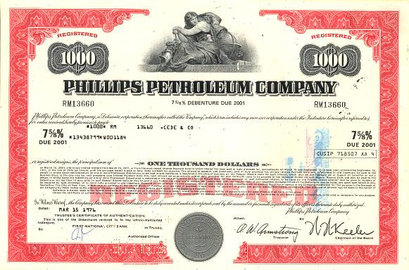 Phillips Petroleum Oil Company 1970's (Pre Conoco Merger) - Scripophily ...