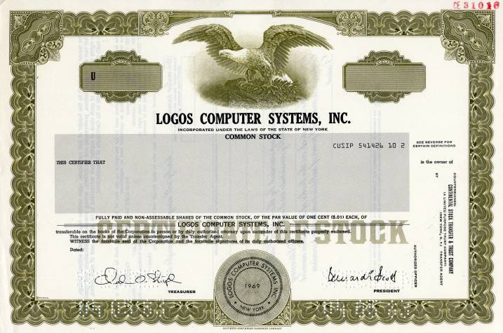 Logos Computer Systems, Inc. - 1983 - Scripophily.com | Collect Stocks ...