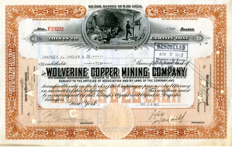 Wolverine Copper Mining Company - Keweenaw Peninsula, Houghton County ...