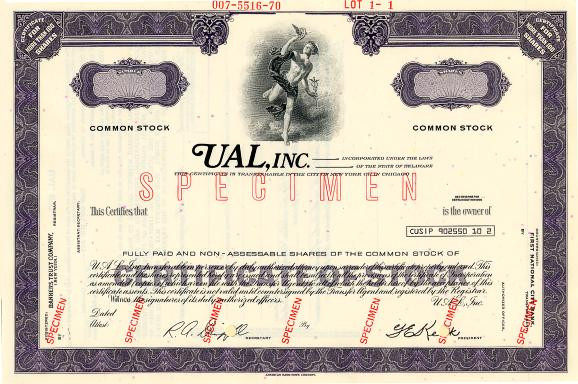 United Air Lines - Scripophily.com | Collect Stocks and Bonds | Old ...