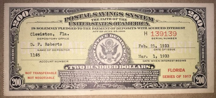 Postal Savings Certificate - Coin Community Forum