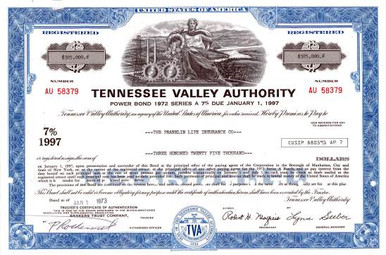 Tennessee Valley Authority - Scripophily.com | Collect Stocks and Bonds ...