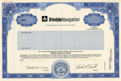 Trimble Navigation with Charles Trimble as President - California 1996 ...