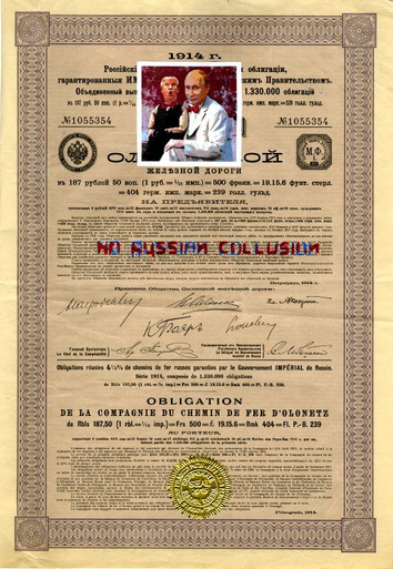 Authentic Russian Bond with Donald Trump Artwork added and caption "No ...