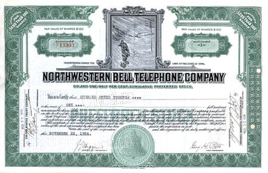Northwestern Bell Telephone Company - Iowa 1926 - Scripophily.com ...