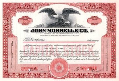 John Morrell & Co. - Famous Food Company - Scripophily.com | Collect ...