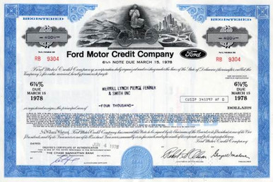 Ford Motor Credit Company - 1976 - Scripophily.com | Collect Stocks and ...