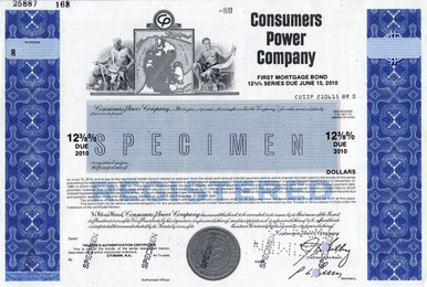Consumers Power Company (Now Consumers Energy) - Michigan - Scripophily ...