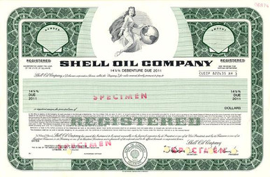 Shell Oil Company 14 1 4 High Interest Rate on Bond from Carter Years Specimen