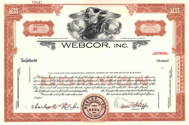 WEBCOR, Inc. - Scripophily.com | Collect Stocks and Bonds | Old Stock ...