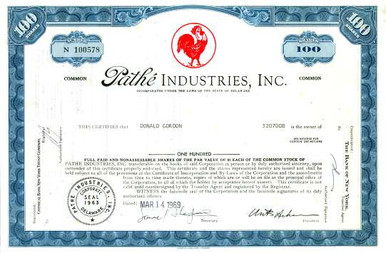 Pathe Industries,Inc. - Red Rooster Vignette - Scripophily.com ...