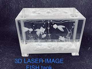Crystal-3D laser goldfish tank engraved size 5x8cm - Great In ...