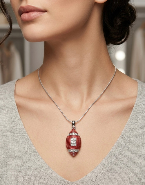 Austrian Crystal Football Necklace