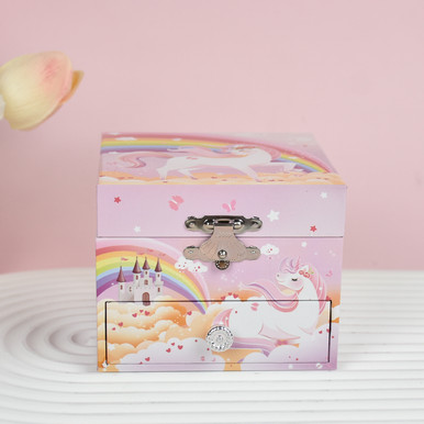 Pink Square Music Box - Unicorn