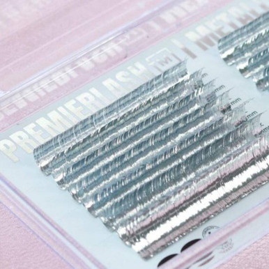 Silver Metallic Lash Extensions | Silver Tinsel Lashes | PremierLash