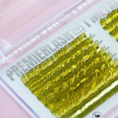 Gold Metallic Lash Extensions | Gold Tinsel Lashes | PremierLash