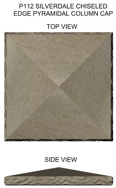 Pyramidal Column Cap; 18x18x4; natural stone, limestone, bluestone ...