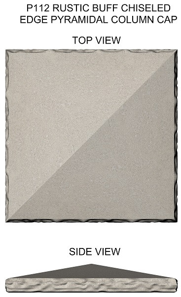 Pyramidal Column Cap; 42x42x6; natural stone, limestone, bluestone ...