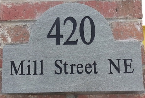Custom made stone address signs, made in the USA, shipped nationwide.