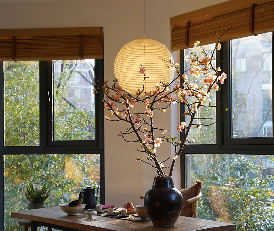 Rice Paper Round Pendant Lamp
