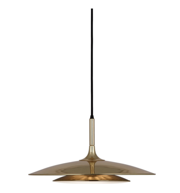 Axiom 3 Light 18.5 inch Polished Gold Pendant Ceiling Light