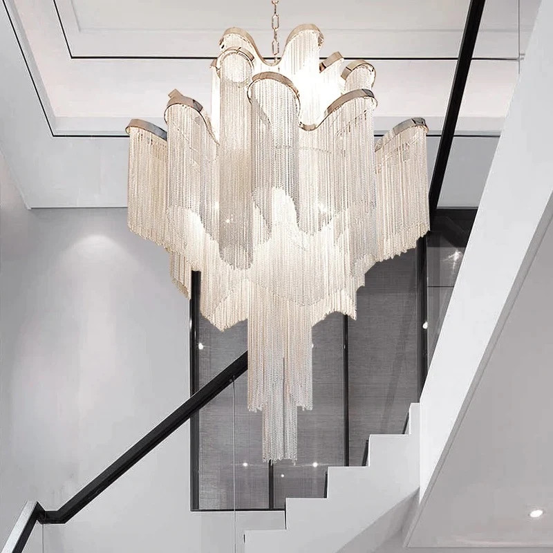 Silver Chain Loft Chandelier