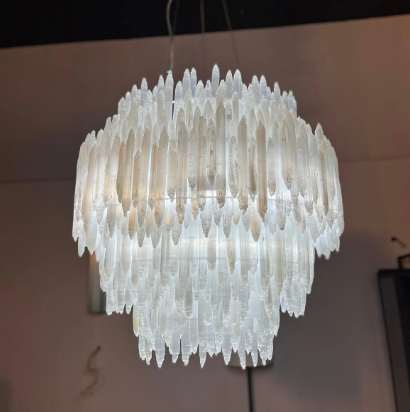 Selenite Layers Chandelier Lighting