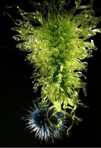 Luxury Italian Blue Color Hand Blown Chandelier