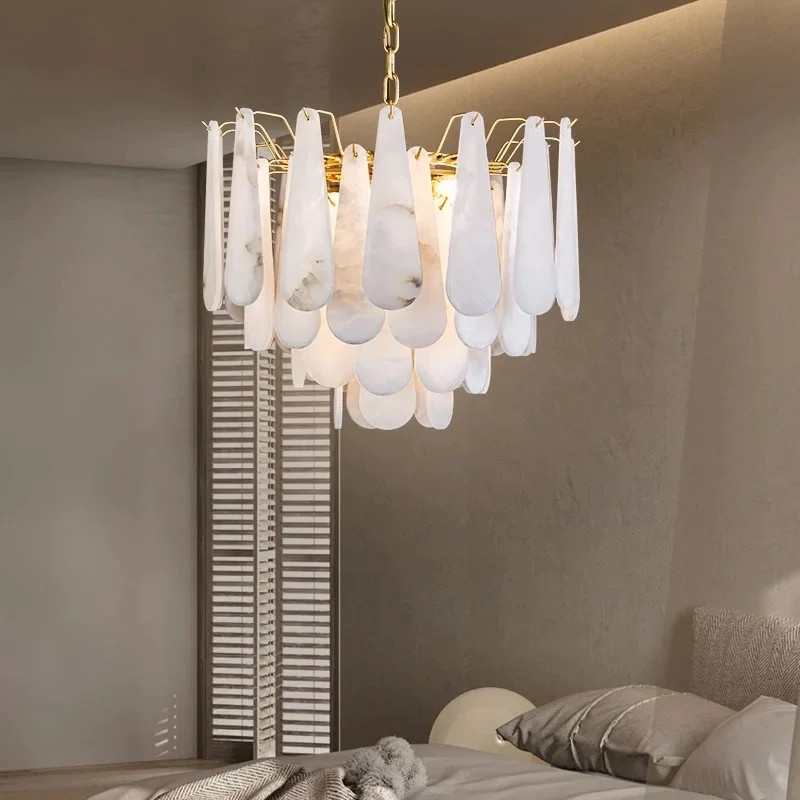 Spanish Alabaster Foyer Chandelier Lighting